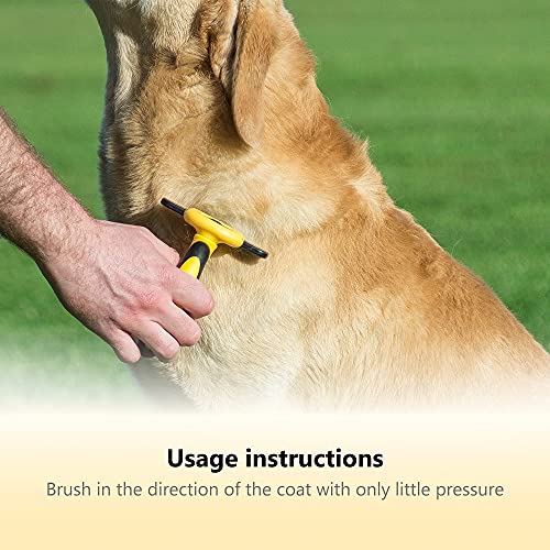 Thunderpaws Best Professional De-Shedding Tool and Pet Grooming Brush, D-Shedz for Breeds of Dogs, Cats with Short or Long Hair, Small, Medium and Large (Yellow)