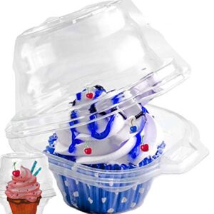 pack of 50 individual cupcake containers Strong and Sturdy Clear Plastic Cupcake Muffin Containers disposable 1 Compartment cupcake containers Cupcake Carrier Holder single cupcake favor box plastic