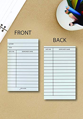 Jot & Mark Library Due Date Note Cards | Checkout Catalog Book Cards (100 cards per pack)