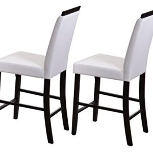 Kings Brand Furniture - 5-Piece Counter Height Dining Set, Table & 4 Chairs (White)