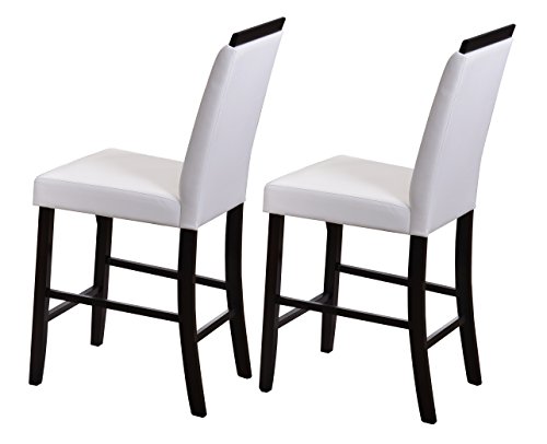 Kings Brand Furniture - 5-Piece Counter Height Dining Set, Table & 4 Chairs (White)