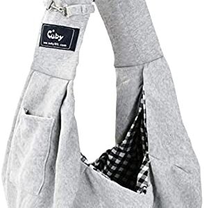 Cuby Dog and Cat Sling Carrier – Hands Free Reversible Pet Papoose Bag - Soft Pouch and Tote Design – Suitable for Puppy, Small Dogs, and Cats for Outdoor Travel (Classic Grey)