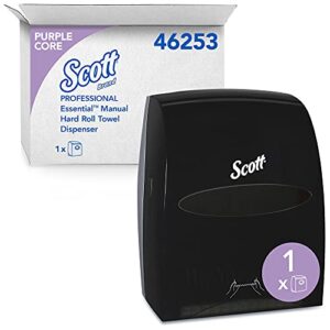 scott essential hard roll paper towel dispenser (46253), fast change smoke (black)