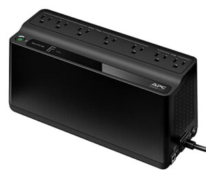 apc ups battery backup and surge protector, 600va backup battery power supply, be600m1 back-ups with usb charger port