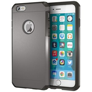 iphone 6 / 6s case, impactstrong heavy duty dual layer protection cover heavy duty case for iphone 6 / 6s (gun metal)