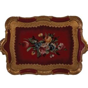 Pescarresi Florentine Tray Wood 21" X 14" hand made and painted in Italy