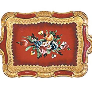 Pescarresi Florentine Tray Wood 21" X 14" hand made and painted in Italy