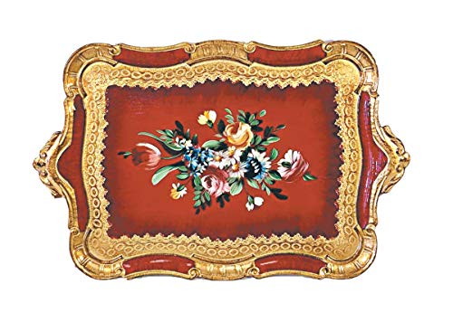 Pescarresi Florentine Tray Wood 21" X 14" hand made and painted in Italy