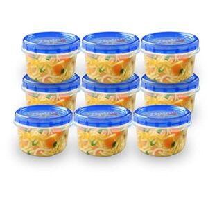 ziploc twist n loc food storage meal prep containers reusable for kitchen organization, dishwasher safe, small round, 9 count