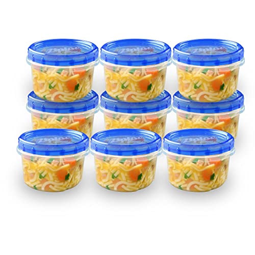 Ziploc Twist N Loc Food Storage Meal Prep Containers Reusable for Kitchen Organization, Dishwasher Safe, Small Round, 9 Count