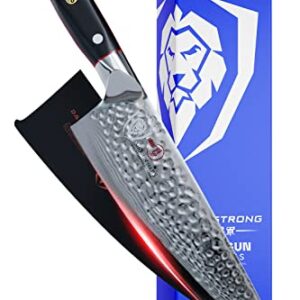 DALSTRONG Chef Knife - 8 inch Blade - Shogun Series ELITE - Damascus - Japanese AUS-10V Super Steel - G10 Black Handle - Razor Sharp Kitchen Knife - Professional Full Tang Knives Chef's Knife - Sheath