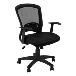 monarch specialties i 7265 office chair, adjustable height, swivel, ergonomic, armrests, computer desk, work, metal, mesh, black, contemporary, modern