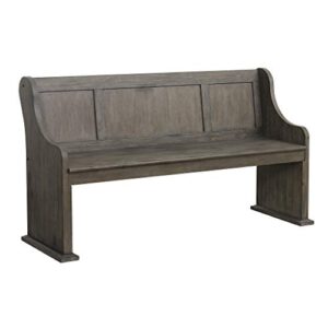 homelegance toulon 62" church pews dining bench, glaze oak