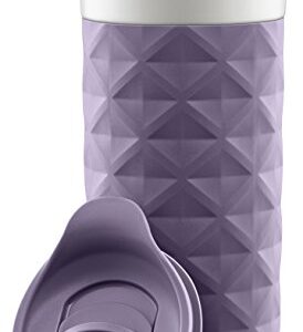 Ello Ogden Ceramic Travel Mug with Splash-Resistant Slider Lid and Protective Silicone Boot, Perfect for Coffee or Tea, BPA Free, Dishwasher Safe, Deep Purple, 16 oz