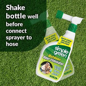 Simple Green Outdoor Odor Eliminator for Pets, Dogs, Ideal for Artificial Grass & Patio (32 oz Hose End Sprayer & 1 Gallon Refill)