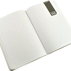 Zequenz Classic 360 Soft Cover Notebook, Soft Bound Journal, Large, Black, 5.75" x 8.25", 200 Sheets / 400 Pages, Ruled, Lined Premium Paper