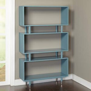 Target Marketing Systems Margo Mid-Century Modern Bookshelf, Antique Blue