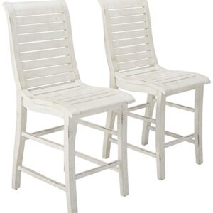 Progressive Furniture Willow Counter Chairs Set of 2, 19" W x 23" D x 42" H, White