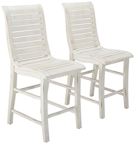 Progressive Furniture Willow Counter Chairs Set of 2, 19" W x 23" D x 42" H, White