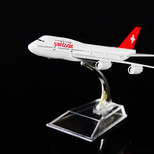 24-Hours Swiss Air Boeing747 Airplane Models Plane Alloy Metal Die-cast 1:400