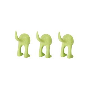 ikea set of 3 dog tail hooks hat coat key wall mounted hanger (green)