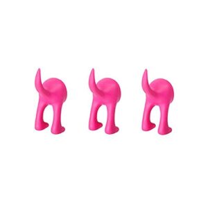 ikea set of 3 dog tail hooks hat coat key wall mounted hanger (pink)