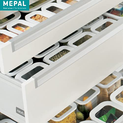 MEPAL, MODULA 7 Piece Food Storage Box Set for Cereal or Pasta with 3 Transparent Lids, Airtight, BPA Free, 1 Set