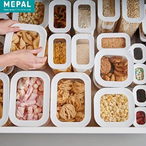 MEPAL, MODULA 7 Piece Food Storage Box Set for Cereal or Pasta with 3 Transparent Lids, Airtight, BPA Free, 1 Set