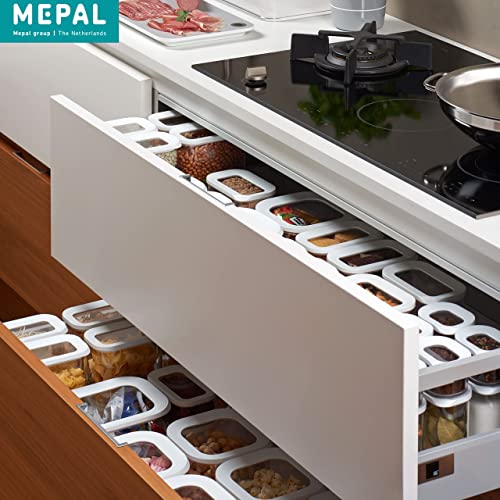 MEPAL, MODULA 7 Piece Food Storage Box Set for Cereal or Pasta with 3 Transparent Lids, Airtight, BPA Free, 1 Set