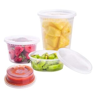 TashiBox [32 oz-24 Sets, Plastic Food Storage Freezer Containers With Airtight Lids，Plastic Microwavable Soup Containers