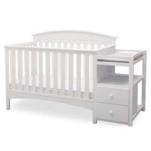 delta children abby convertible crib and changer, bianca white