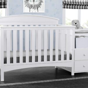 Delta Children Abby Convertible Crib and Changer, Bianca White