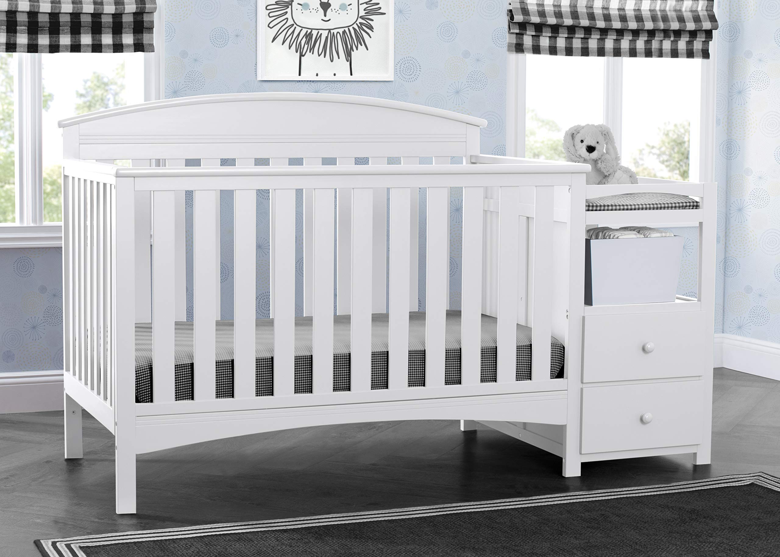 Delta Children Abby Convertible Crib and Changer, Bianca White