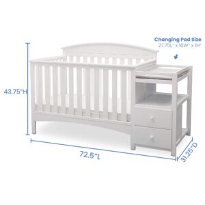 Delta Children Abby Convertible Crib and Changer, Bianca White