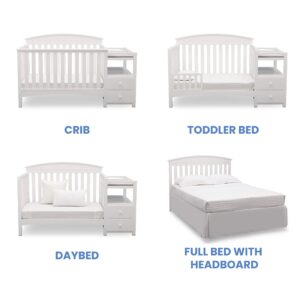 Delta Children Abby Convertible Crib and Changer, Bianca White