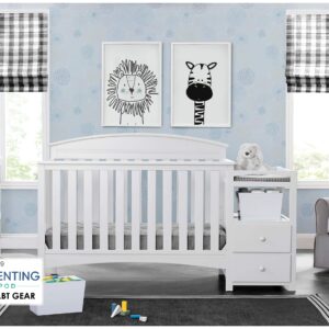 Delta Children Abby Convertible Crib and Changer, Bianca White