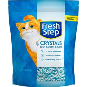 fresh step crystals cat litter, ultra lightweight and absorbing, 16 lbs total, (2 pack of 8lb bags)