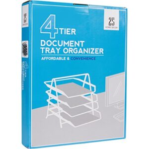 4-Letter Tray Office Desk Organizer, Black