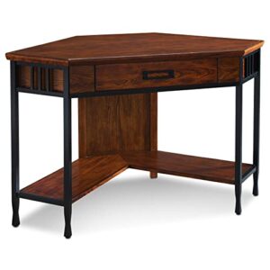 leick home since 1910 11230 iron craft corner computer/writing desk, brownbronze