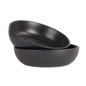 10 strawberry street wazee matte 9"/48oz serving bowl, set of 2, black