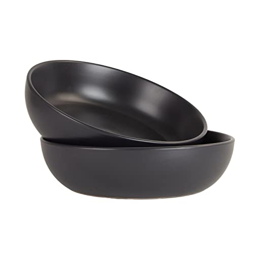 10 Strawberry Street Wazee Matte 9"/48oz Serving Bowl, Set of 2, Black