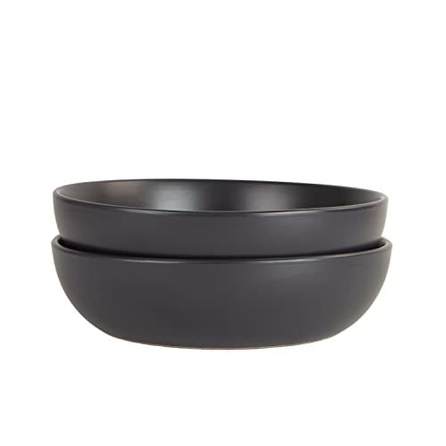 10 Strawberry Street Wazee Matte 9"/48oz Serving Bowl, Set of 2, Black