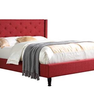 Home Life furBed00007_Cloth_Burgundy_Full Platform Bed