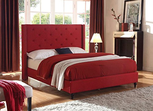 Home Life furBed00007_Cloth_Burgundy_Full Platform Bed