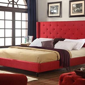 Home Life furBed00007_Cloth_Burgundy_Full Platform Bed