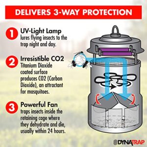 DynaTrap DT2000XLPSR Large Mosquito & Flying Insect Trap – Kills Mosquitoes, Flies, Wasps, Gnats, & Other Flying Insects – Protects up to 1 Acre