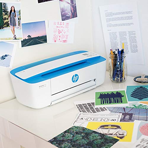 HP DeskJet 3755 Compact All-in-One Wireless Printer, HP Instant Ink, Works with Alexa - Blue Accent (J9V90A)