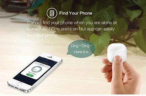 Nut find3 smart tracker, Key finder phone finder item finder, bi-directional alarming, one touch find, real time location and update on Nut app, 2-pack, White and Green