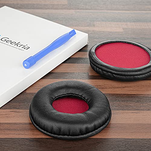 Geekria QuickFit Replacement Ear Pads for Sony MDR-ZX600 Headphones Ear Cushions, Headset Earpads, Ear Cups Cover Repair Parts (Black/Red)