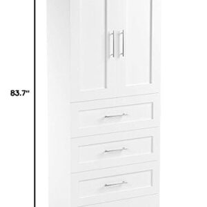 Bestar Pur Wardrobe with 3 Drawers in White, 36W